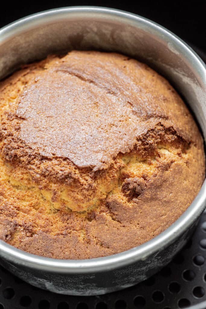 Fluffy Air Fryer Vanilla Cake - Basil and Bite